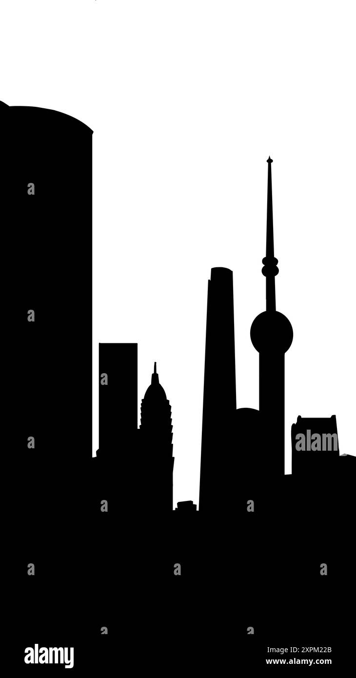 Silhouettes of buildings in the city. Perfect for stickers, tattoos ...