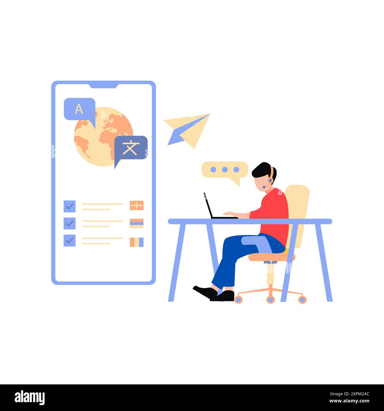 Language learning woman Cut Out Stock Images & Pictures - Alamy