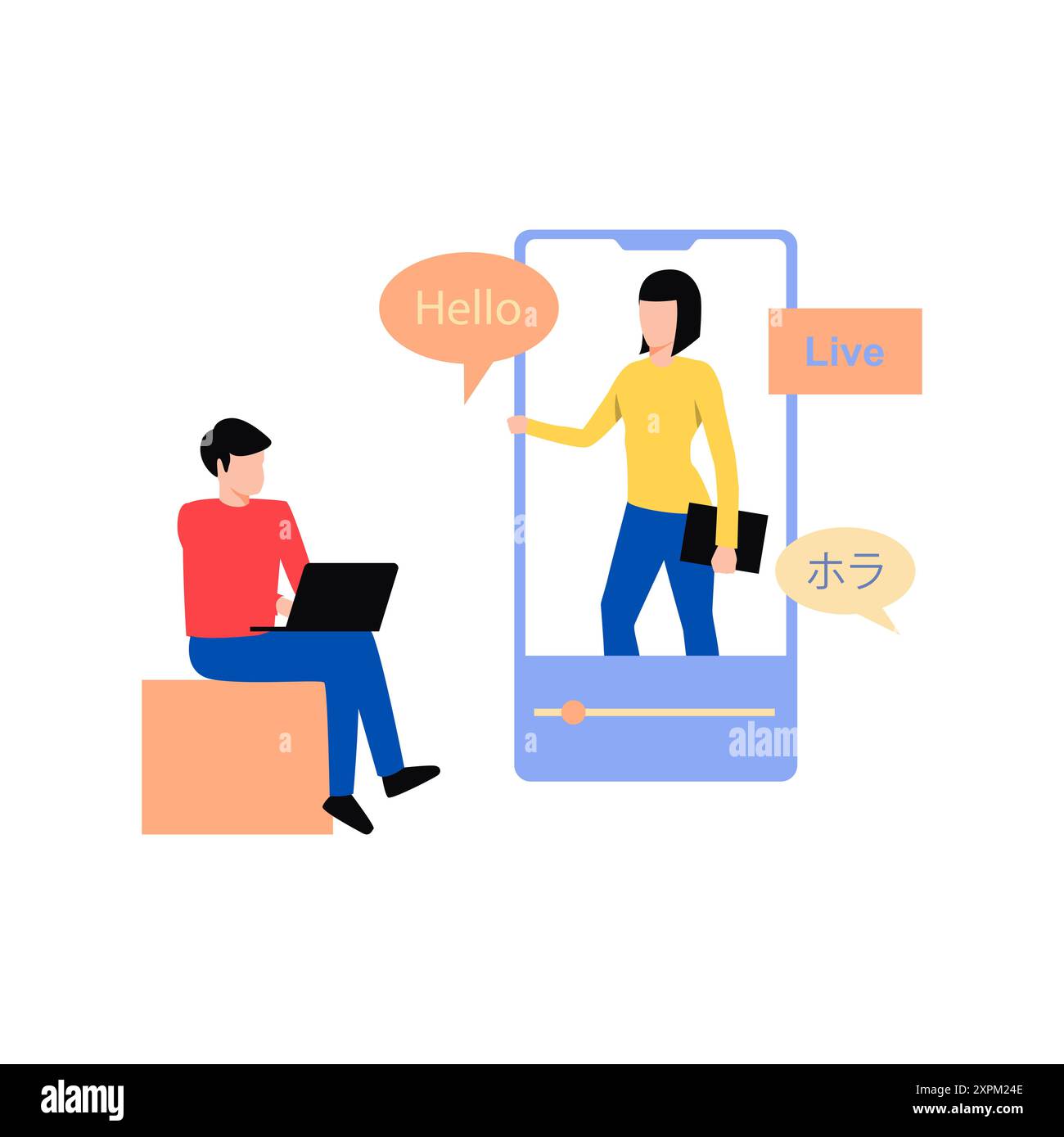 Language learning woman Cut Out Stock Images & Pictures - Alamy