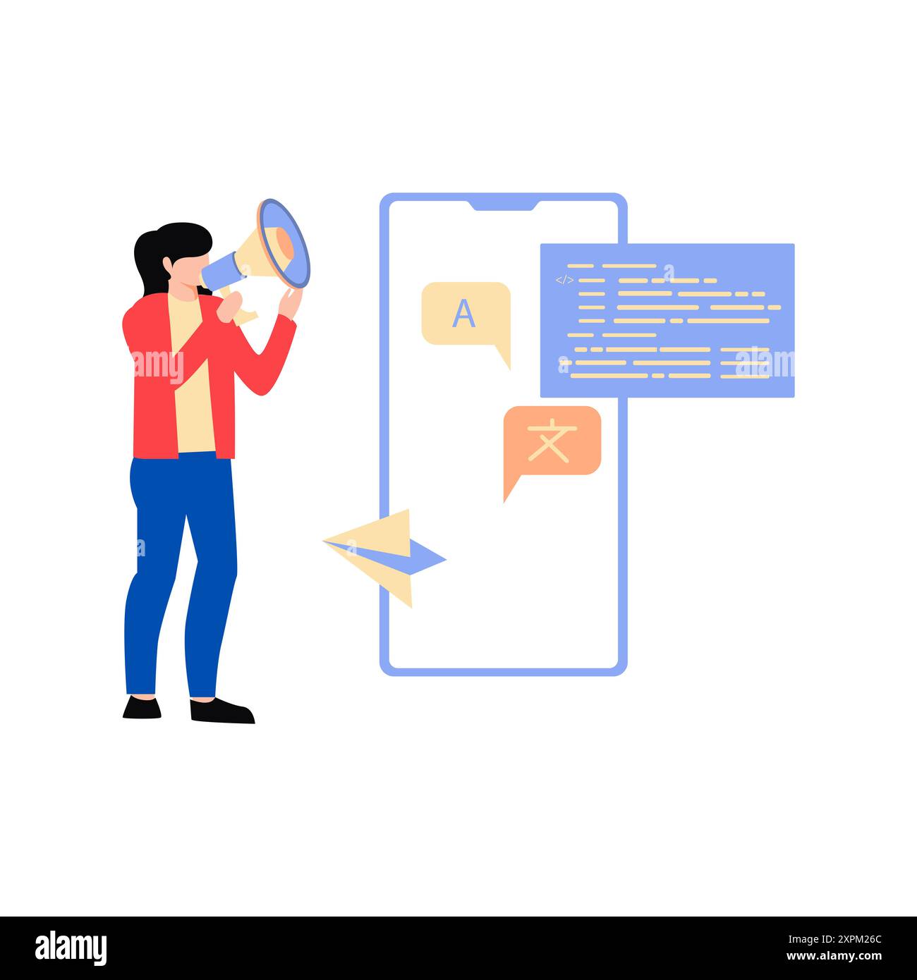 Megaphone service icon simple Cut Out Stock Images & Pictures - Alamy