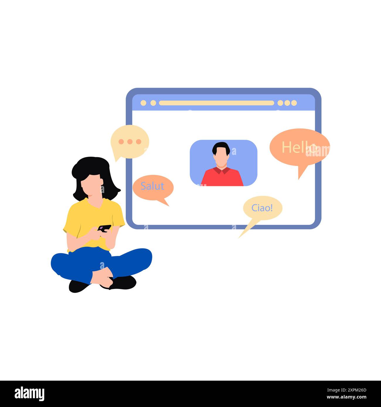 The girl is taking a language class Stock Photo - Alamy