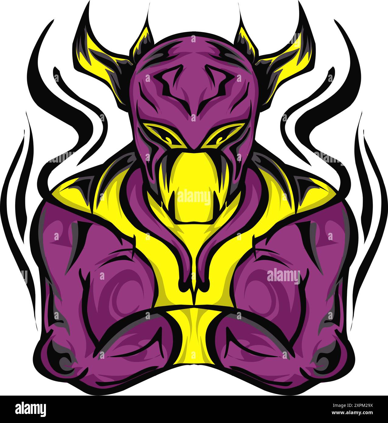 Illustration of a bull character. Perfect for cartoon elements, tattoos ...