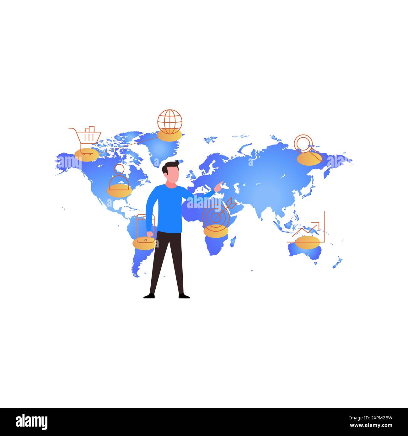 The boy is working globally Stock Photo - Alamy