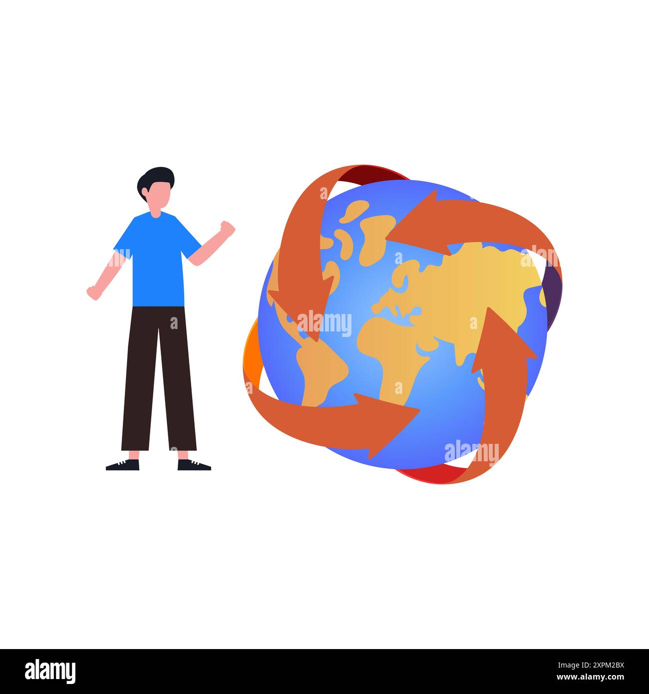 The boy is working internationally Stock Photo - Alamy