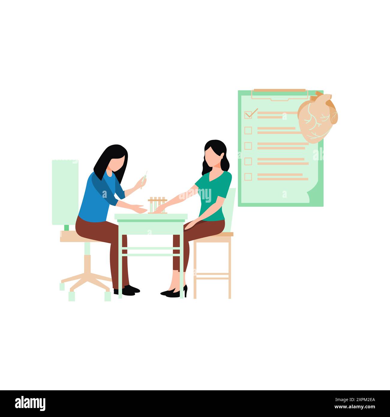 Girl taking test sample from girl Stock Photo - Alamy
