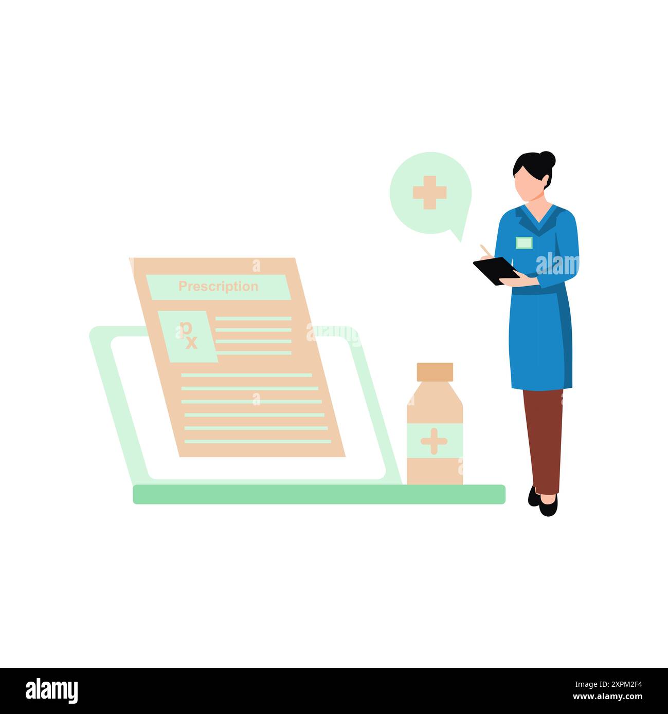 Medical prescription icon linear Cut Out Stock Images & Pictures - Alamy