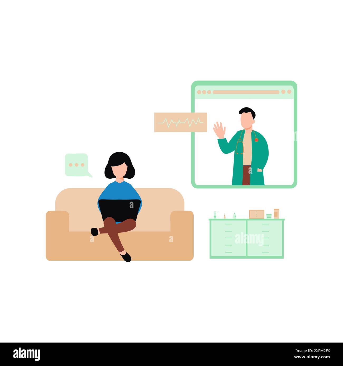 Online video call computer Cut Out Stock Images & Pictures - Alamy