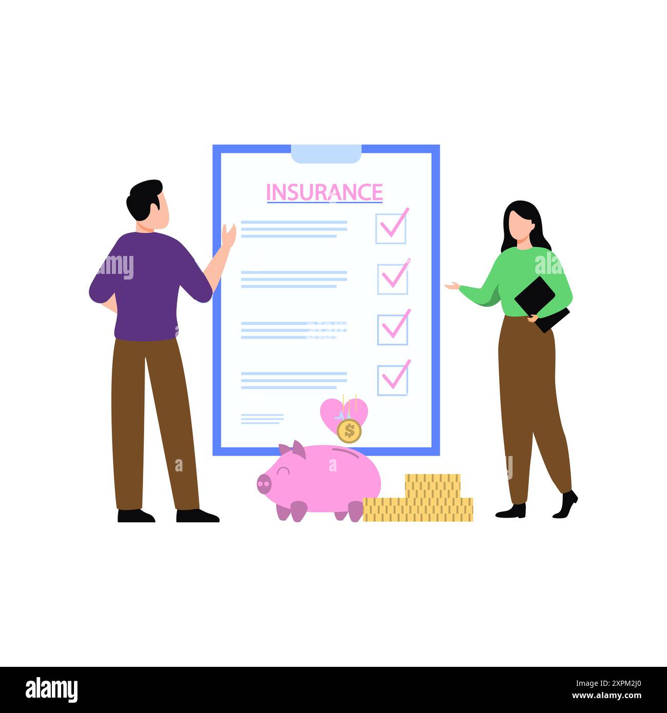 Insurance vector concept agent hi-res stock photography and images - Alamy