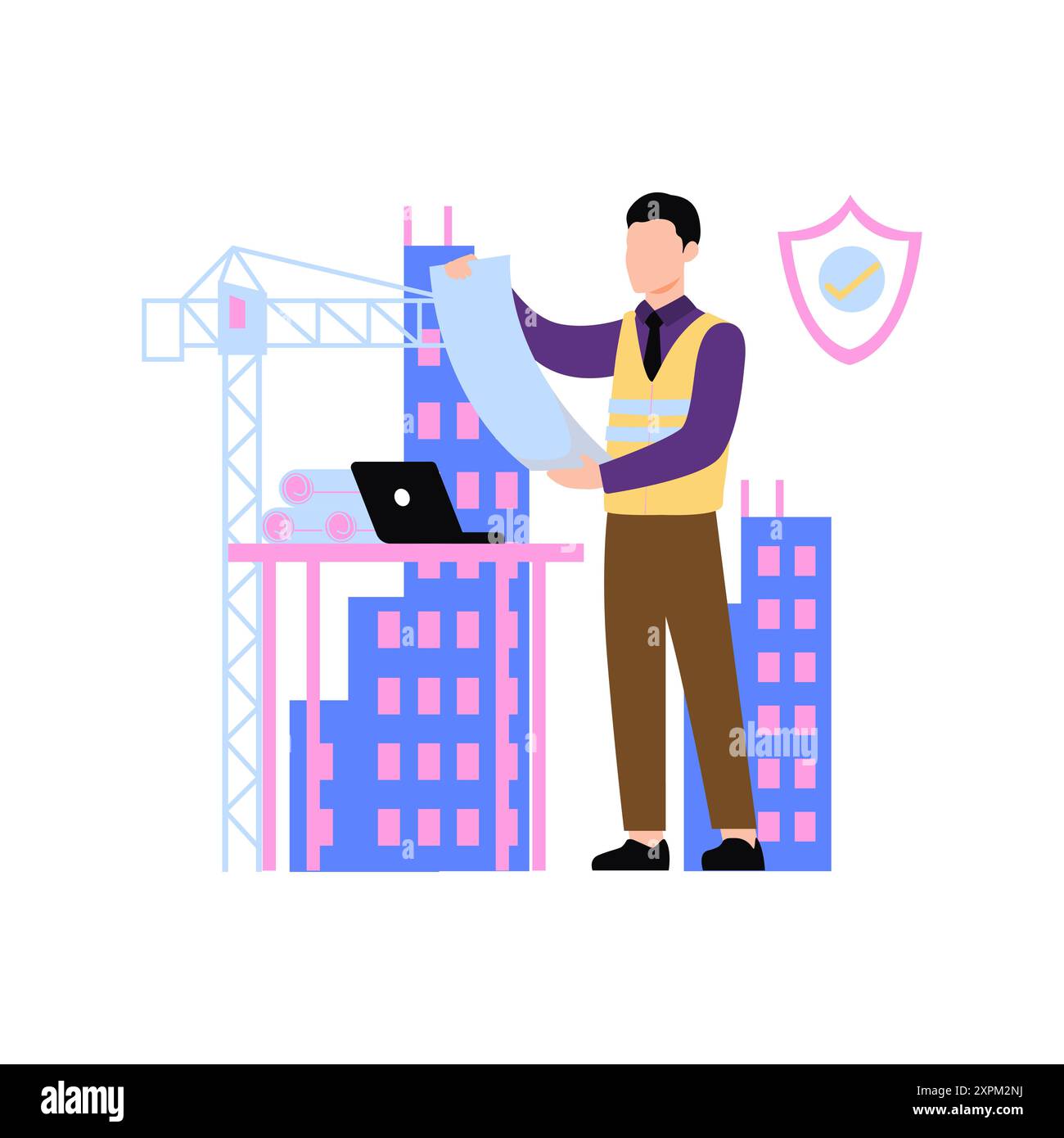 The guy has construction insurance Stock Photo - Alamy