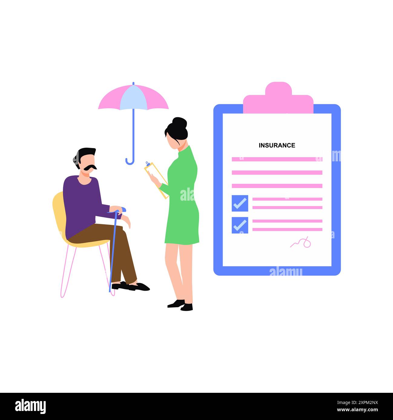 The man is getting his insurance Stock Photo - Alamy