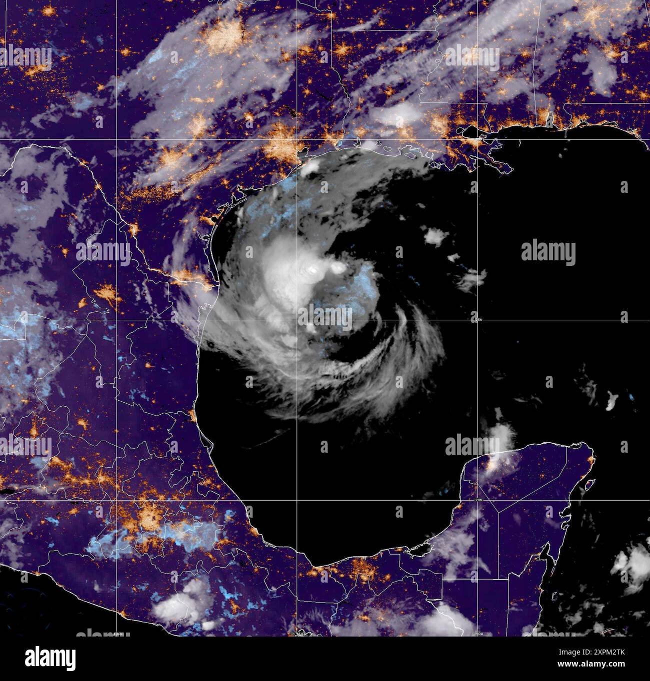 Satellite image of Hurricane Beryl over the Gulf of Mexico at 10:10 UTC ...