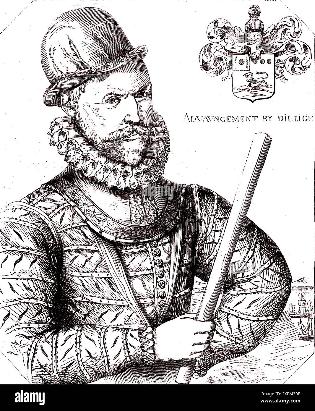 Illustration of Richard Hawkins (1562-1622), English seamen and ...