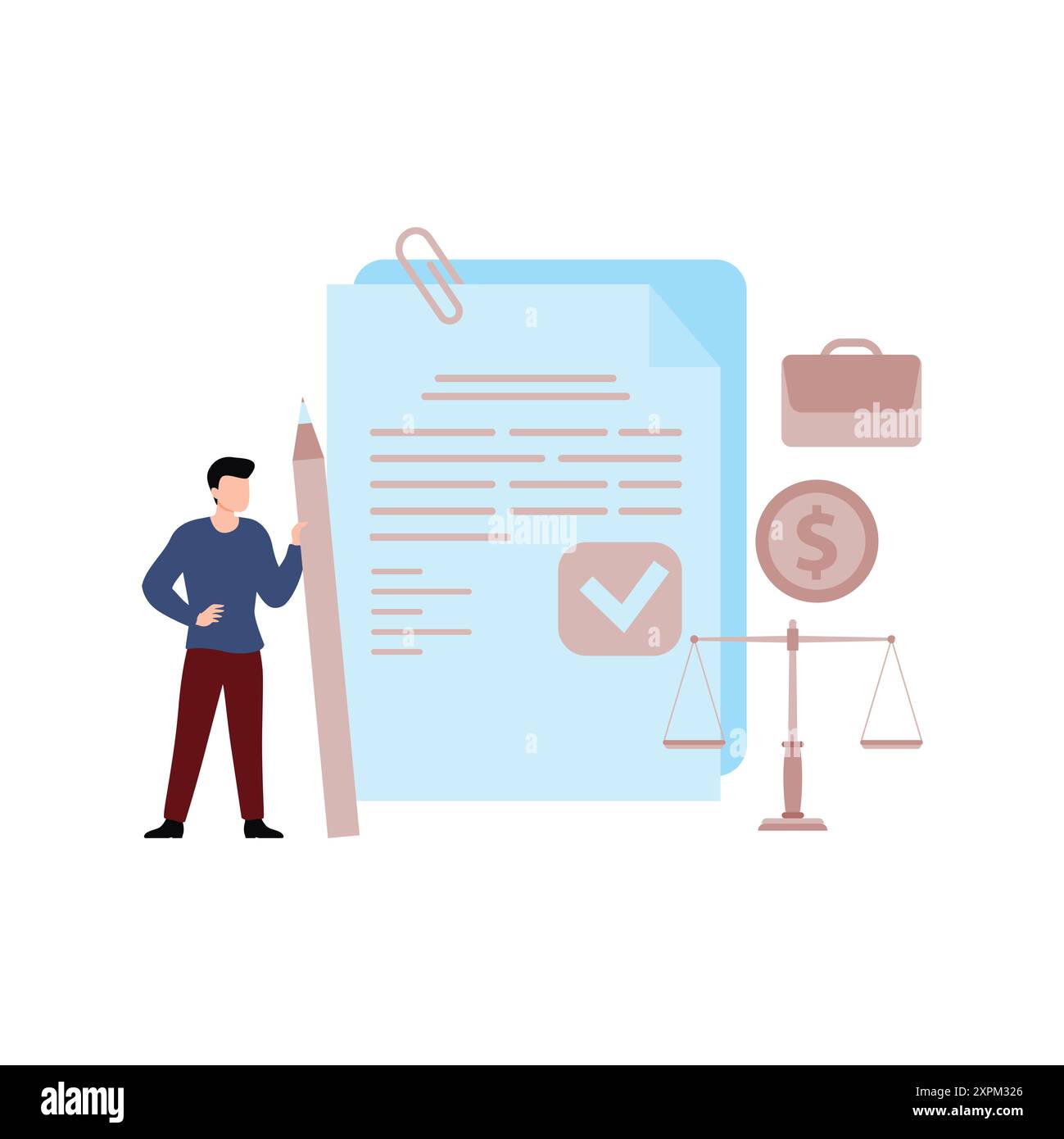 The boy has a court approval document Stock Photo - Alamy