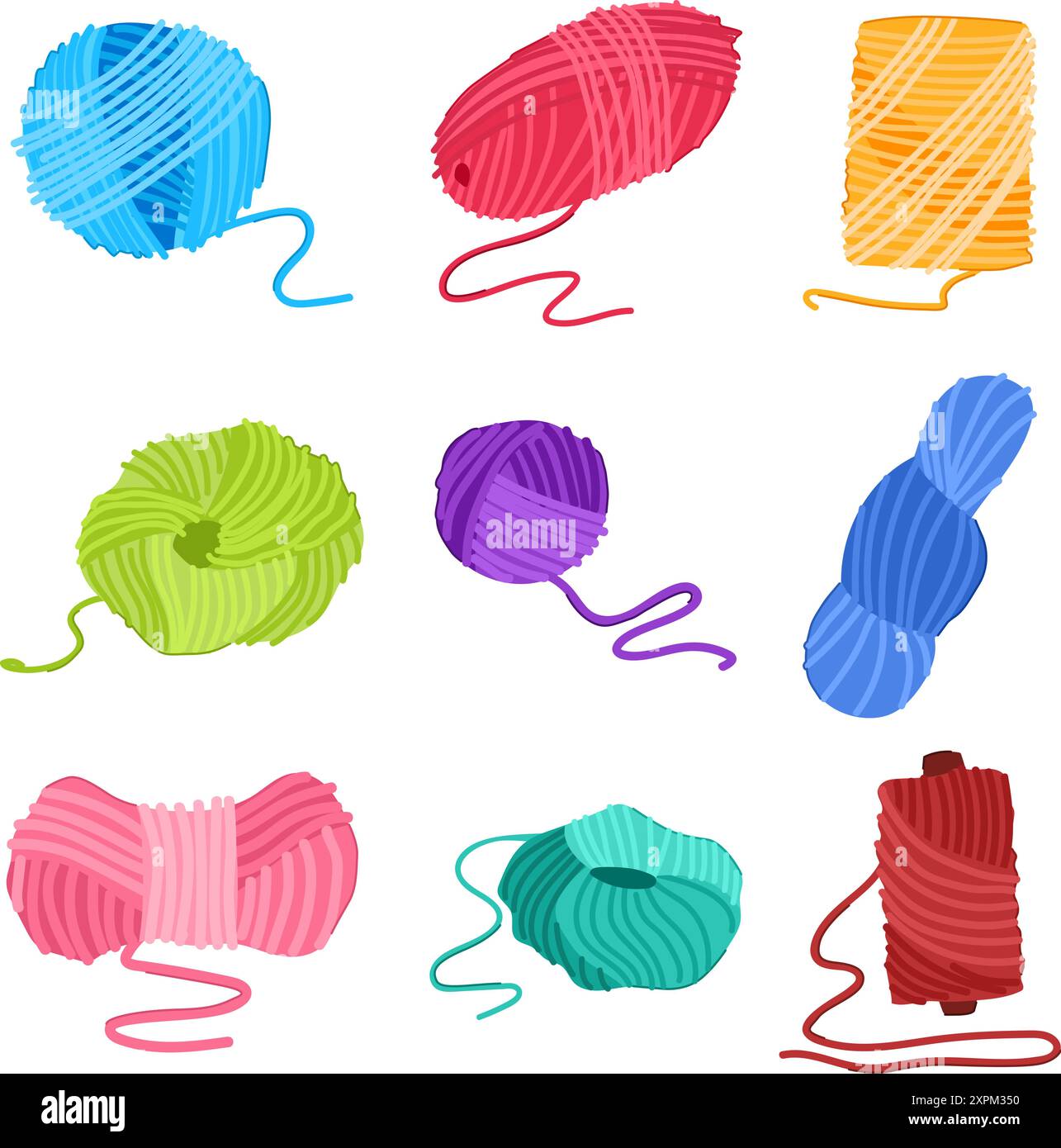ball yarn set cartoon vector illustration Stock Vector Image & Art - Alamy