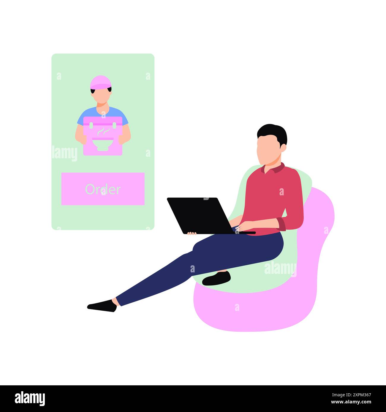 A boy is ordering food online Stock Photo - Alamy