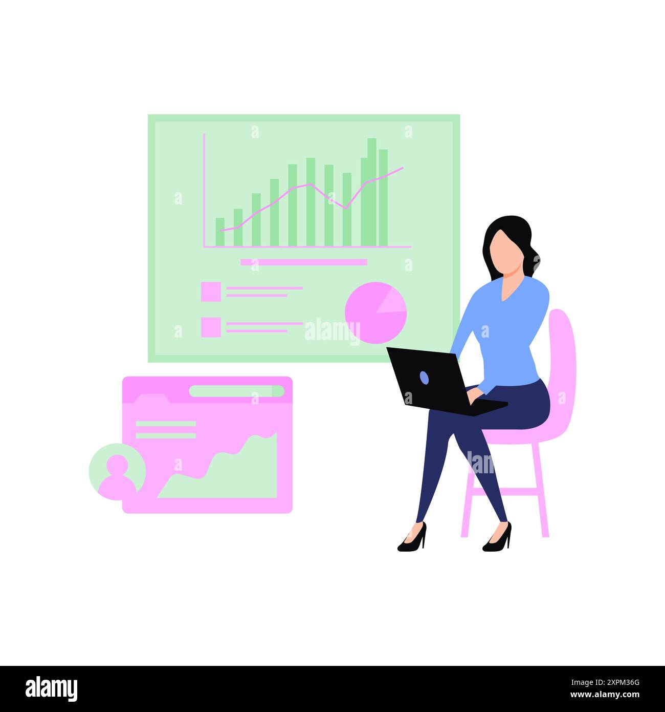 Laptop chart profit on Cut Out Stock Images & Pictures - Alamy