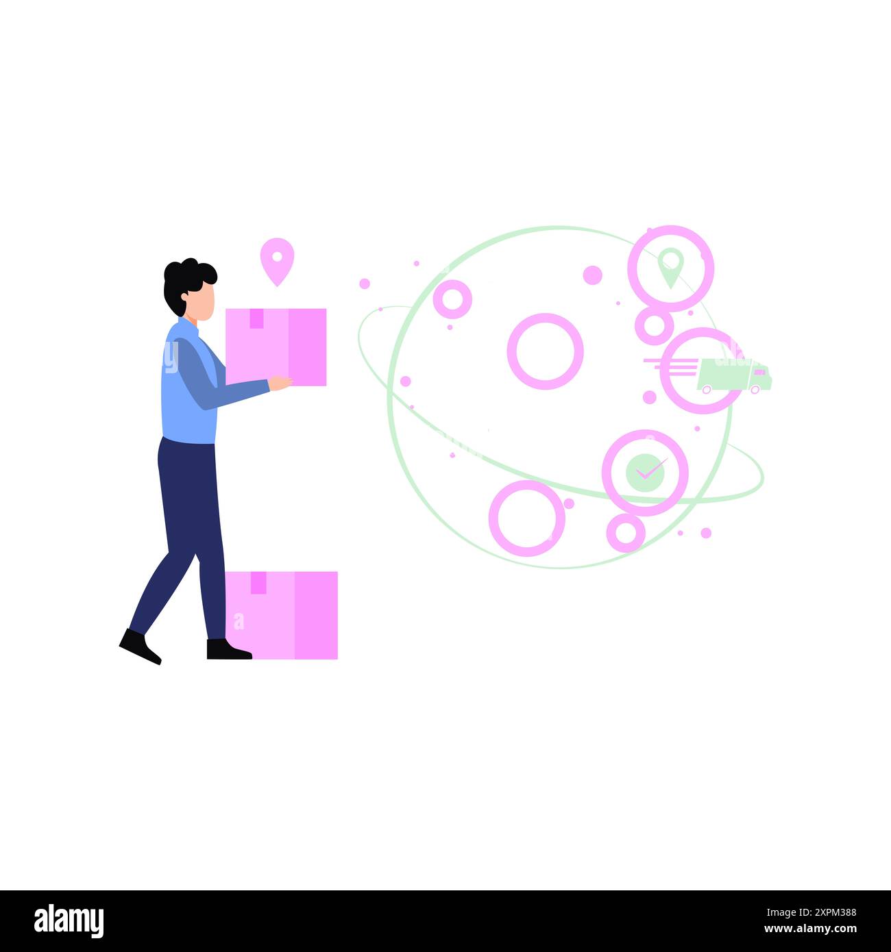 Delivery man parcel customer Cut Out Stock Images & Pictures - Alamy