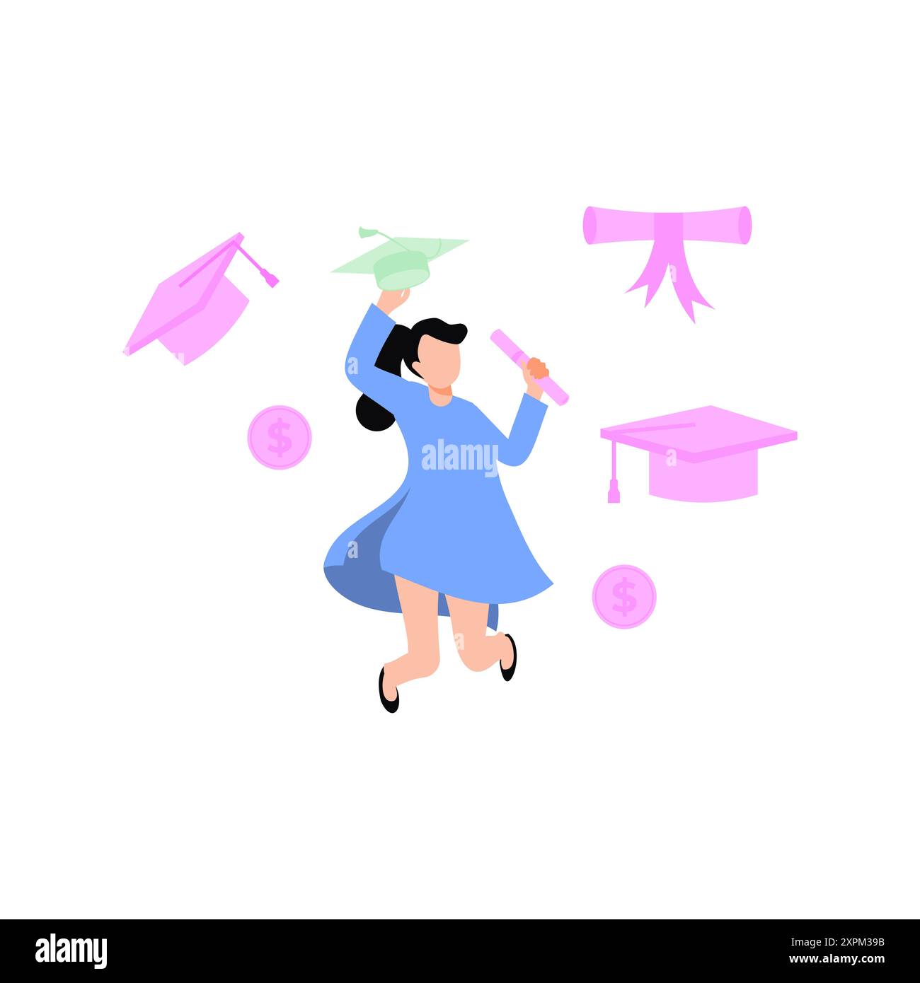 The girl has completed her graduation Stock Photo - Alamy