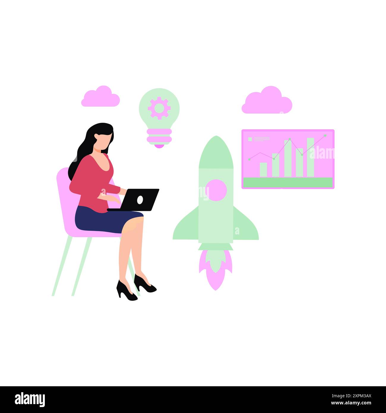 Startup launch technology business Cut Out Stock Images & Pictures - Alamy