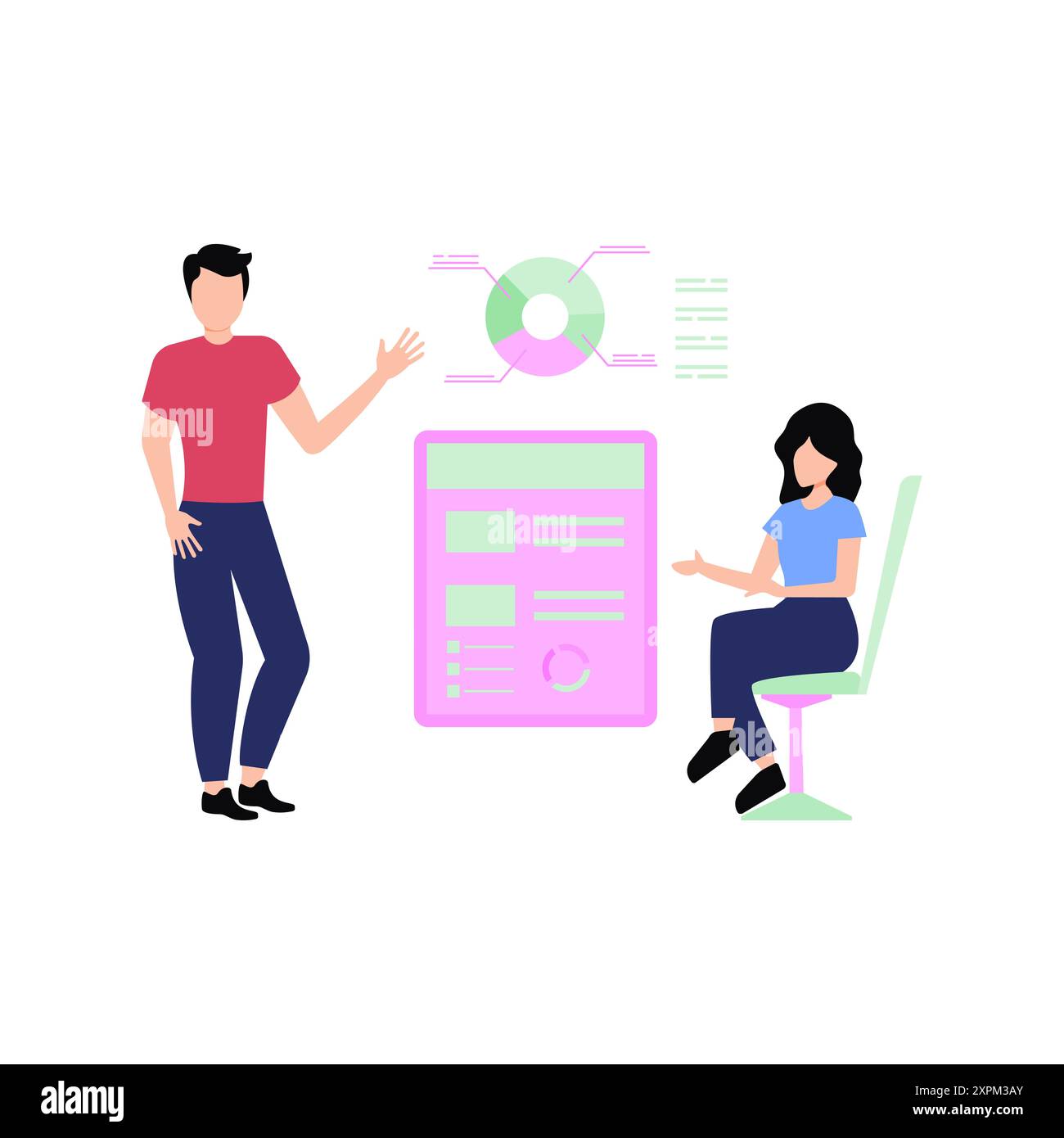 The girl is working on a chart graph Stock Photo - Alamy