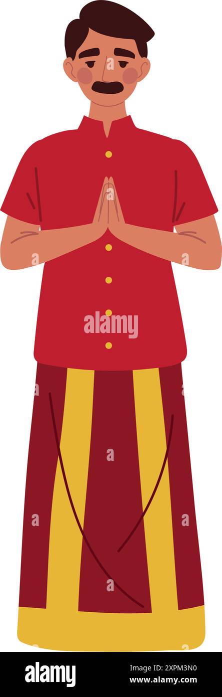 adult hindu man making namaste greeting Stock Vector Image & Art - Alamy