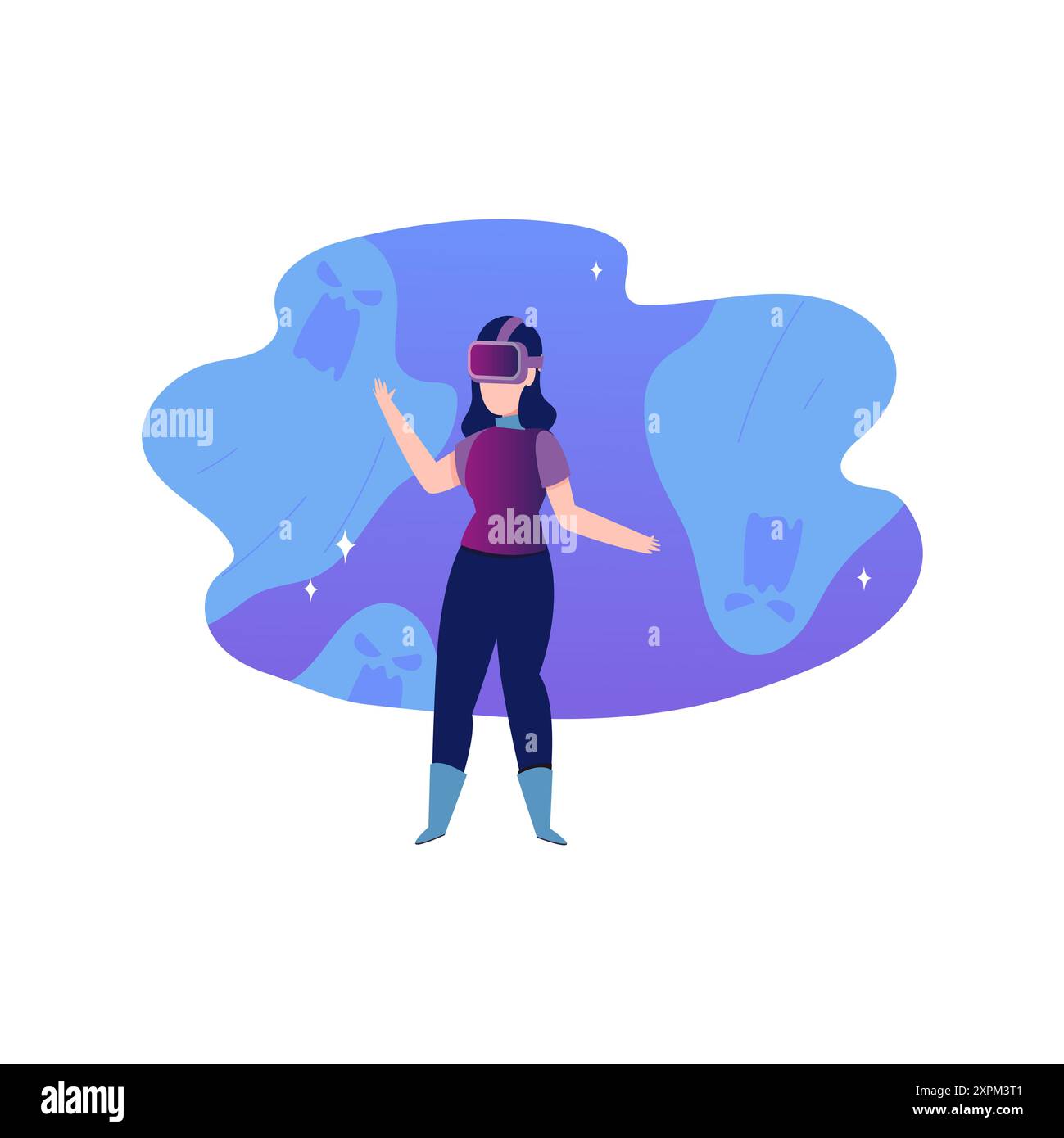 Social network concept girl Cut Out Stock Images & Pictures - Alamy