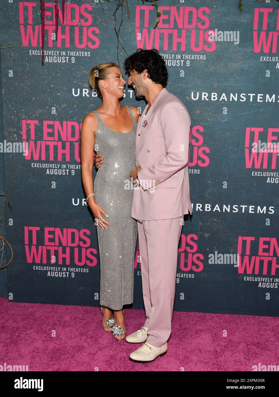 Actor-director Justin Baldoni, right, and wife Emily Baldoni attend the world premiere of "It ...
