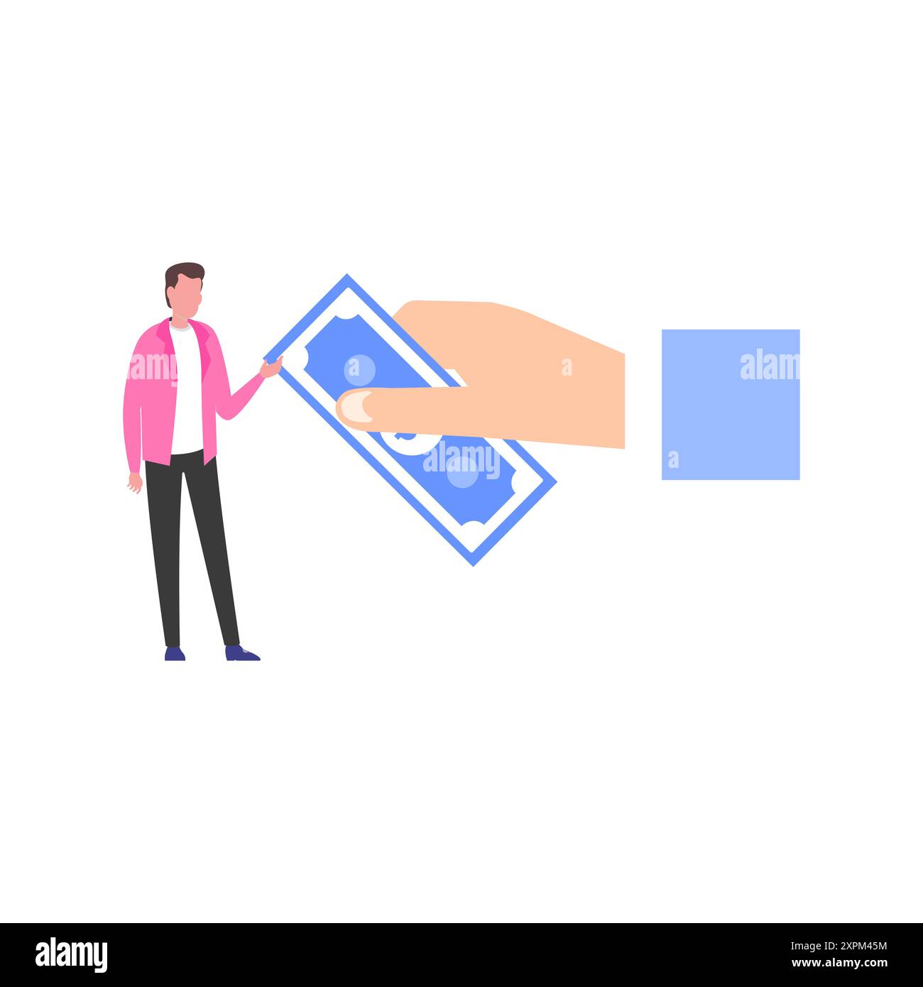 The boy is taking cash Stock Photo - Alamy