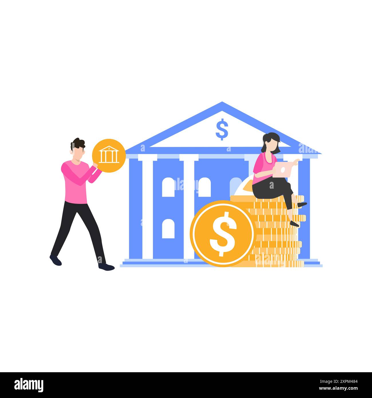 Girl banking Cut Out Stock Images & Pictures - Alamy