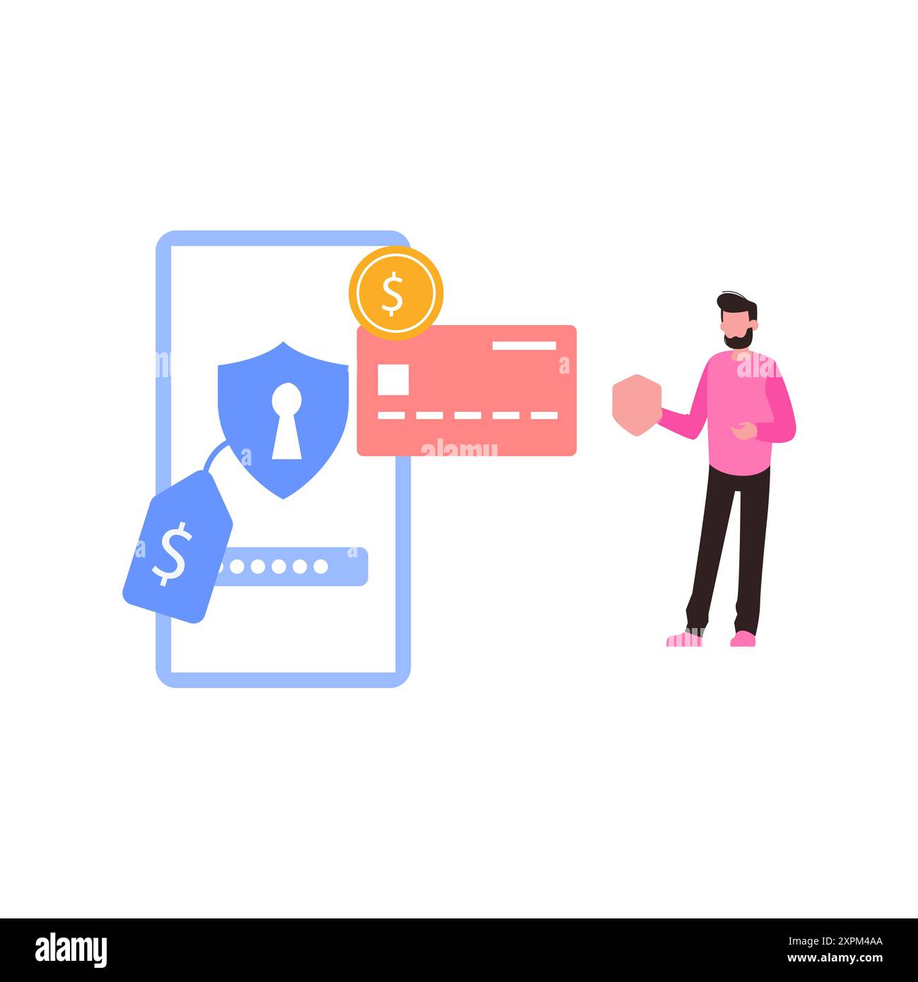 Mobile online secure payment Cut Out Stock Images & Pictures - Alamy