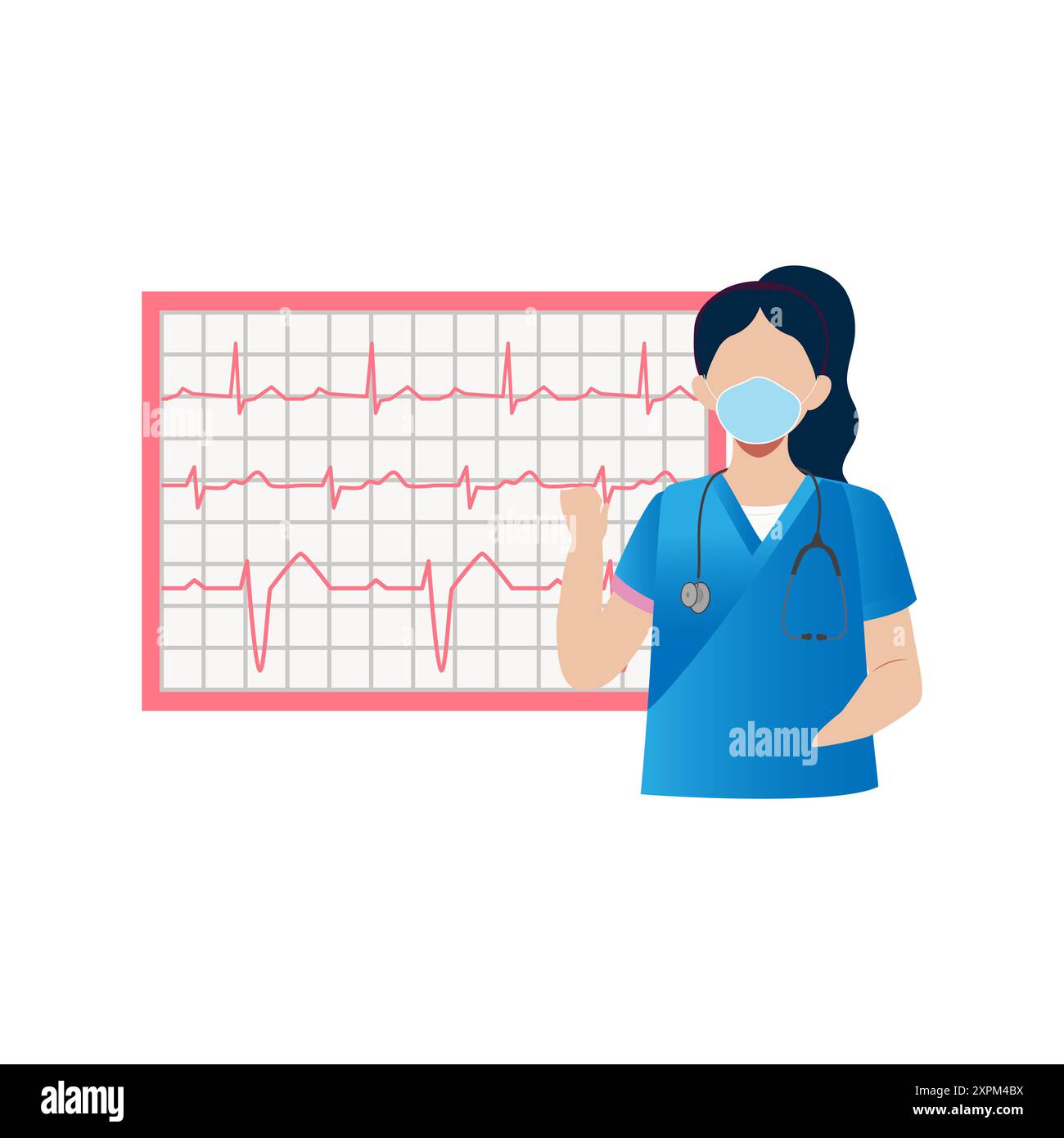 Female doctor checking pulses on monitor Stock Photo - Alamy