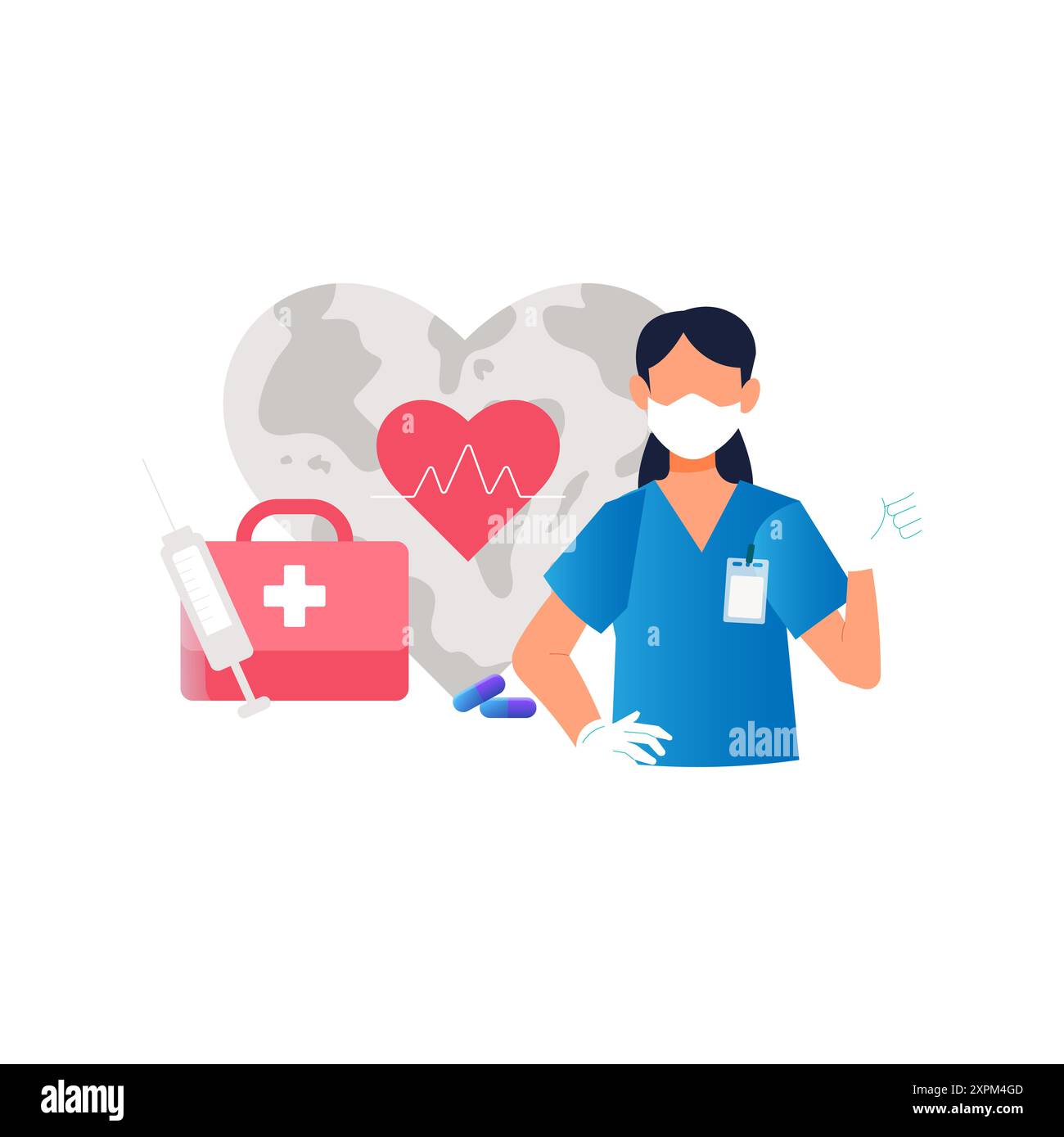 Illustration heart giving thumbs up Cut Out Stock Images & Pictures - Alamy