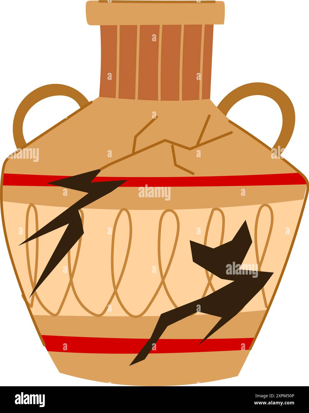 vessel broken antique pot cartoon vector illustration Stock Vector ...