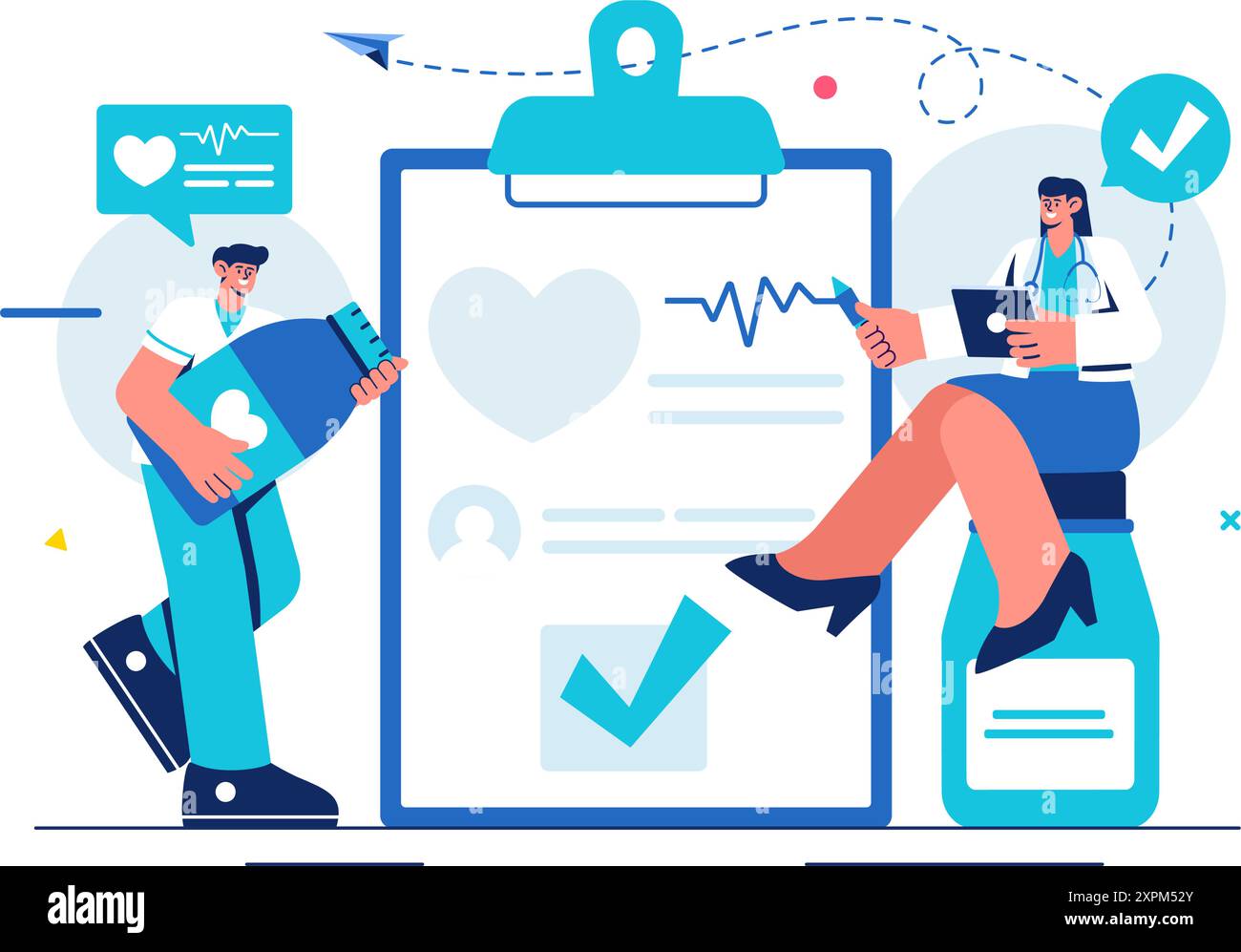 Roentgenography Vector Illustration with Fluorography Body Checkup ...