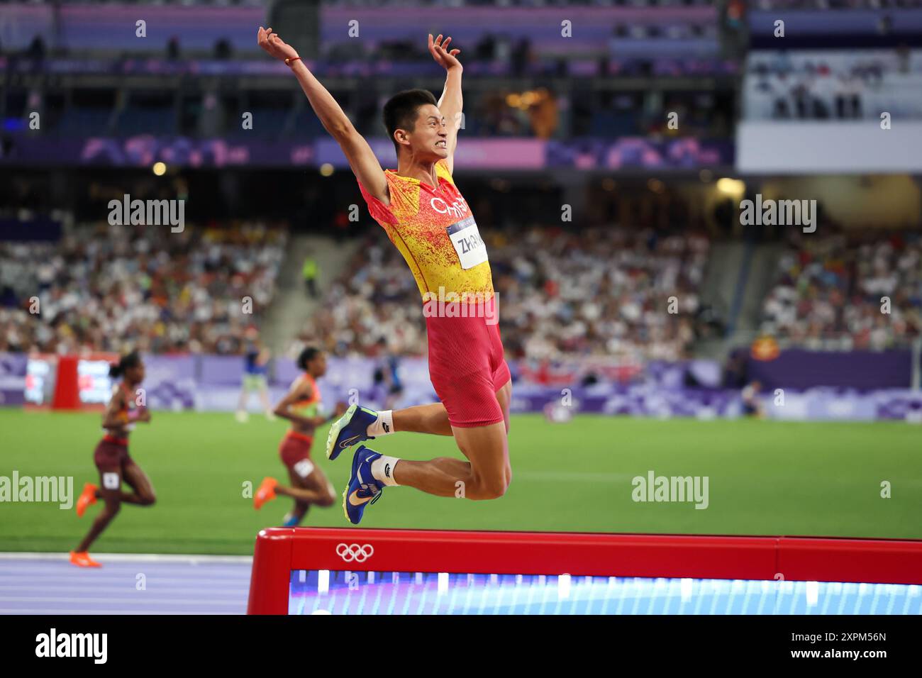 **CHINESE MAINLAND, HONG KONG, MACAU AND TAIWAN OUT** Chinese long jumper Zhang Mingkun finishes ...