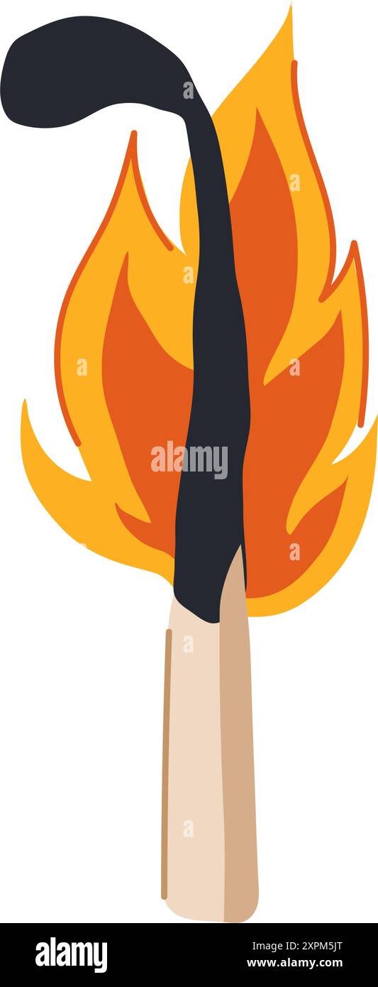 Cartoon burnt match Stock Vector Images - Alamy