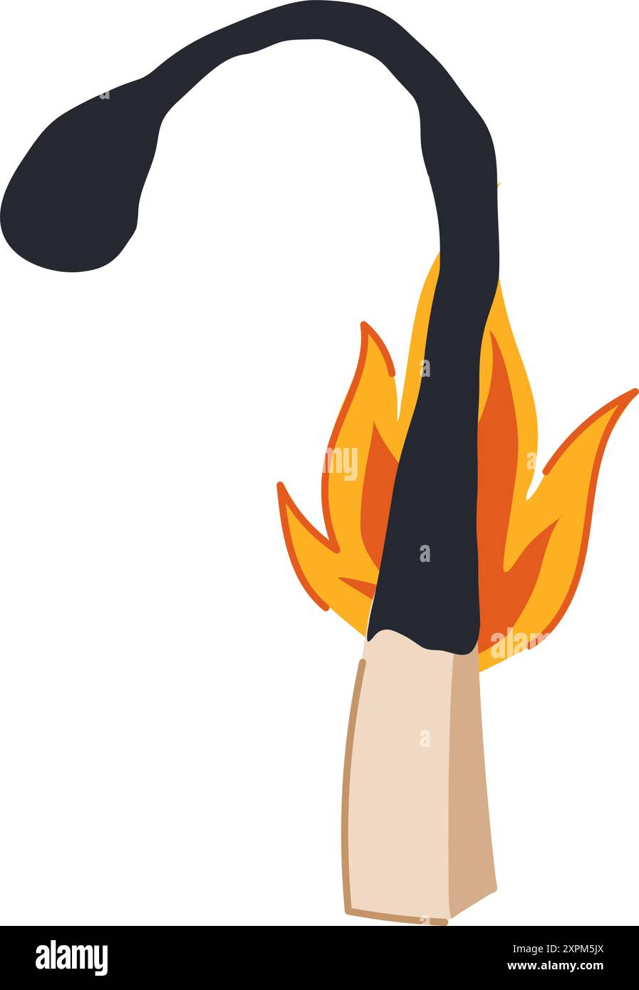 burn burning match cartoon vector illustration Stock Vector Image & Art ...