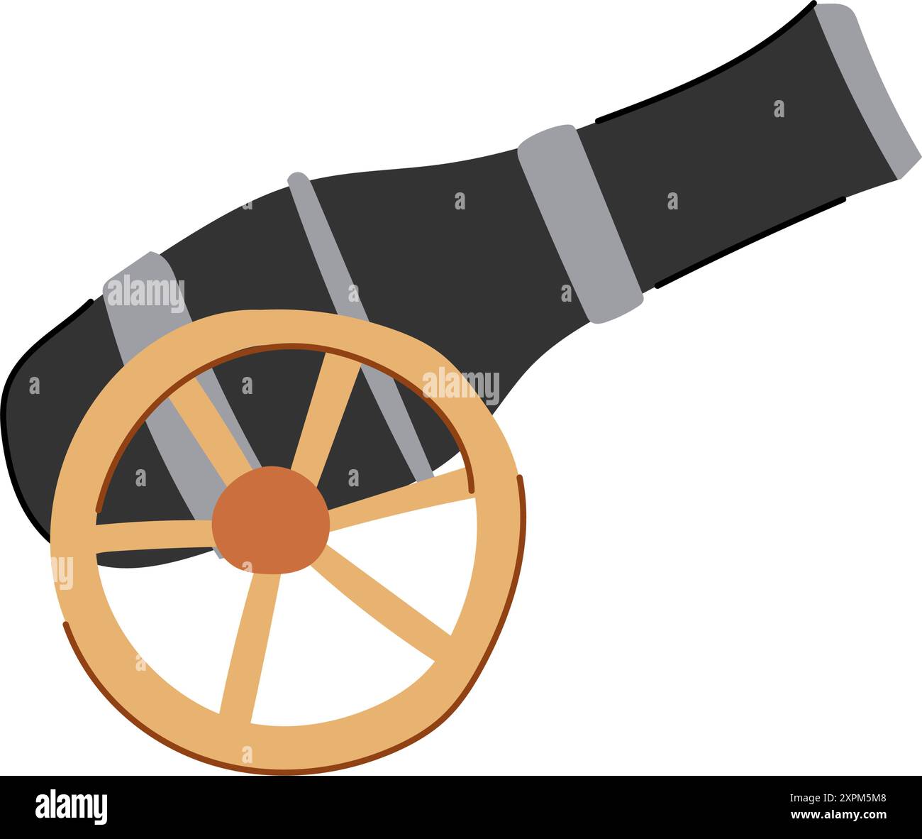 artillery cannon gun cartoon vector illustration Stock Vector Image ...