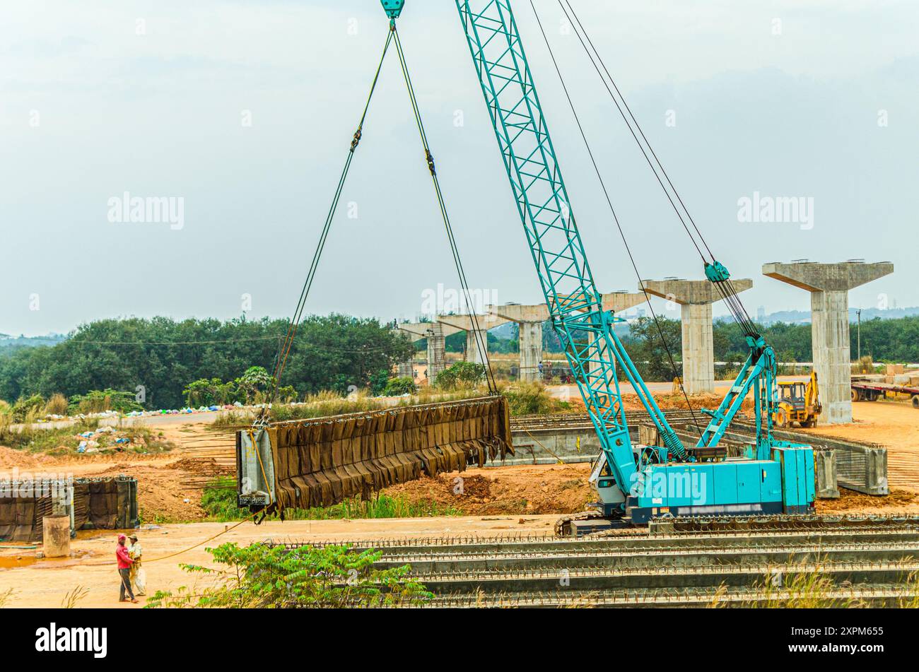 Railway overpass bridge construction in progress Stock Photo - Alamy