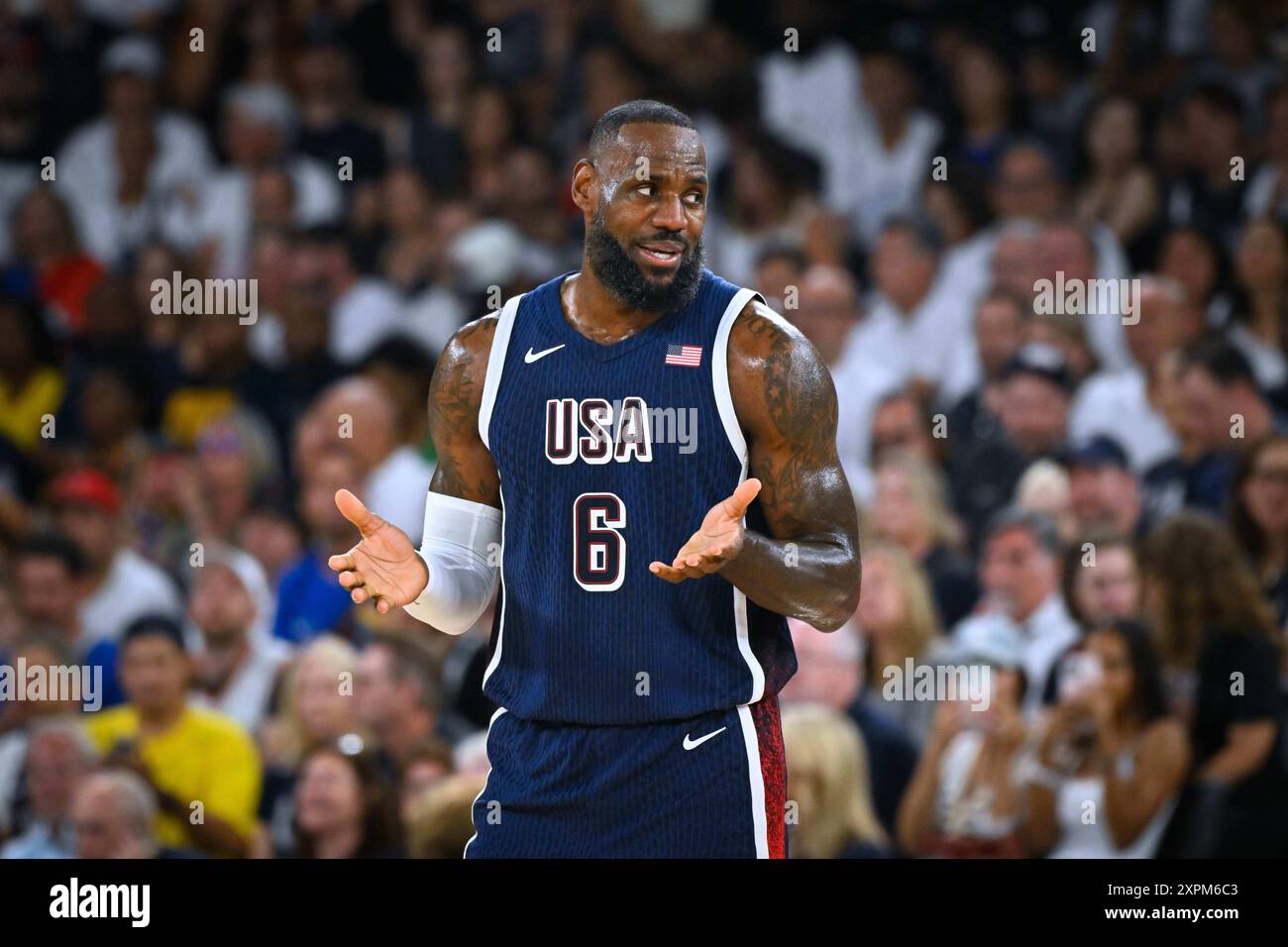 Paris, France. 06th Aug, 2024. LeBron James of USA, Basketball, Men's ...