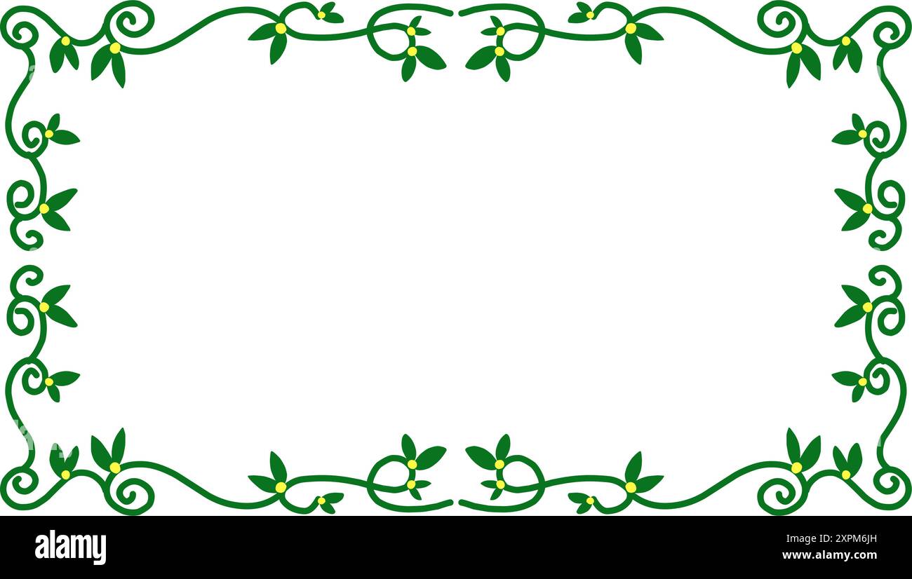 Frame with green vines theme. Suitable for photo frames, magazines ...