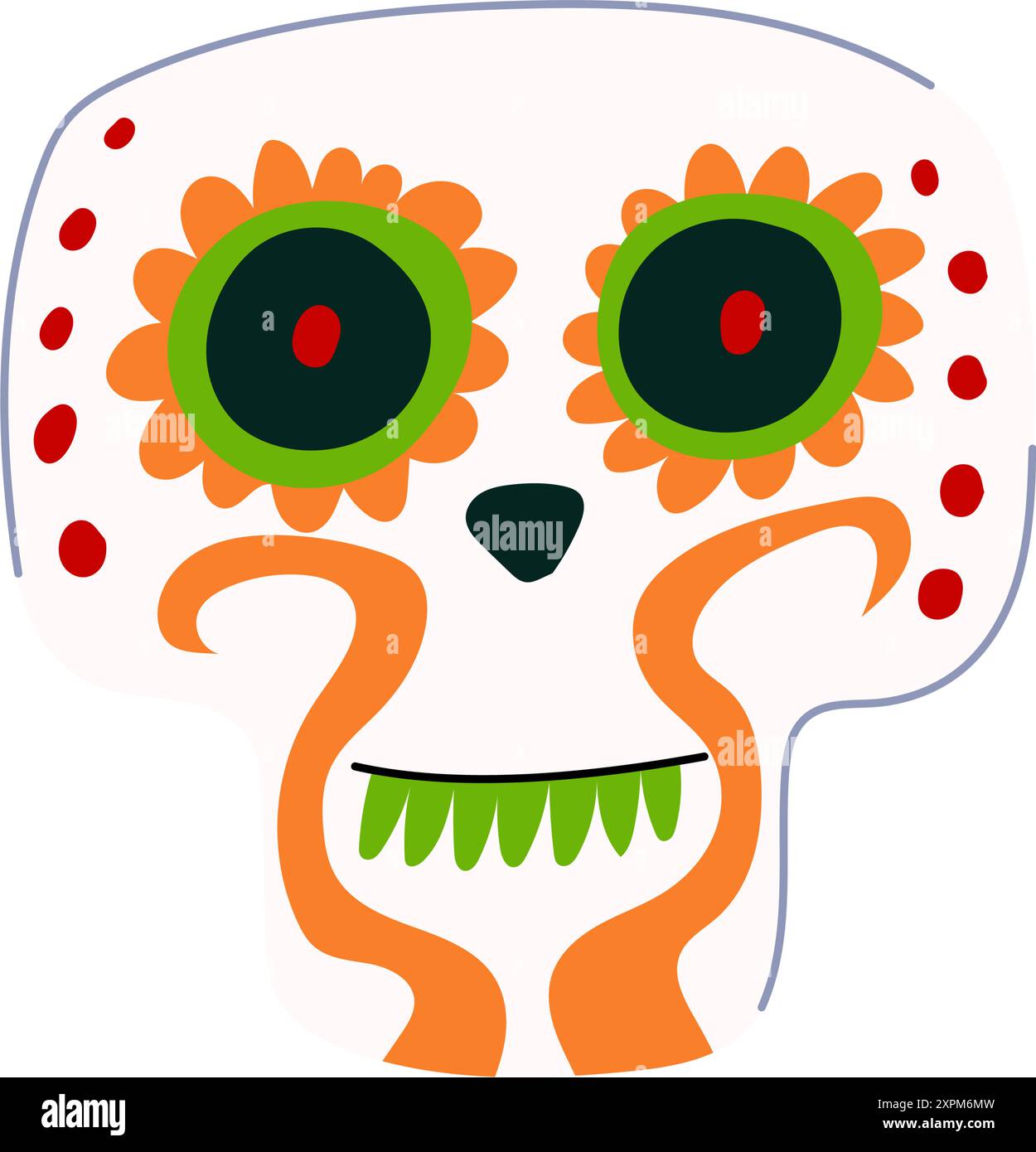 death dead day skull cartoon vector illustration Stock Vector Image ...
