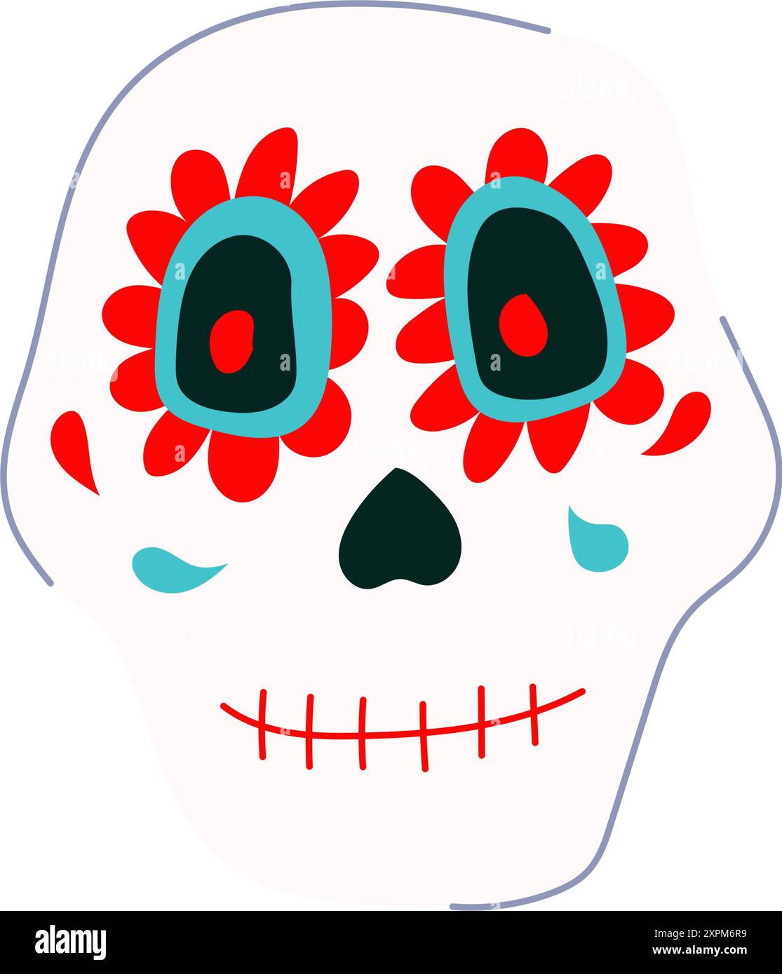 mexico dead day skull cartoon vector illustration Stock Vector Image ...