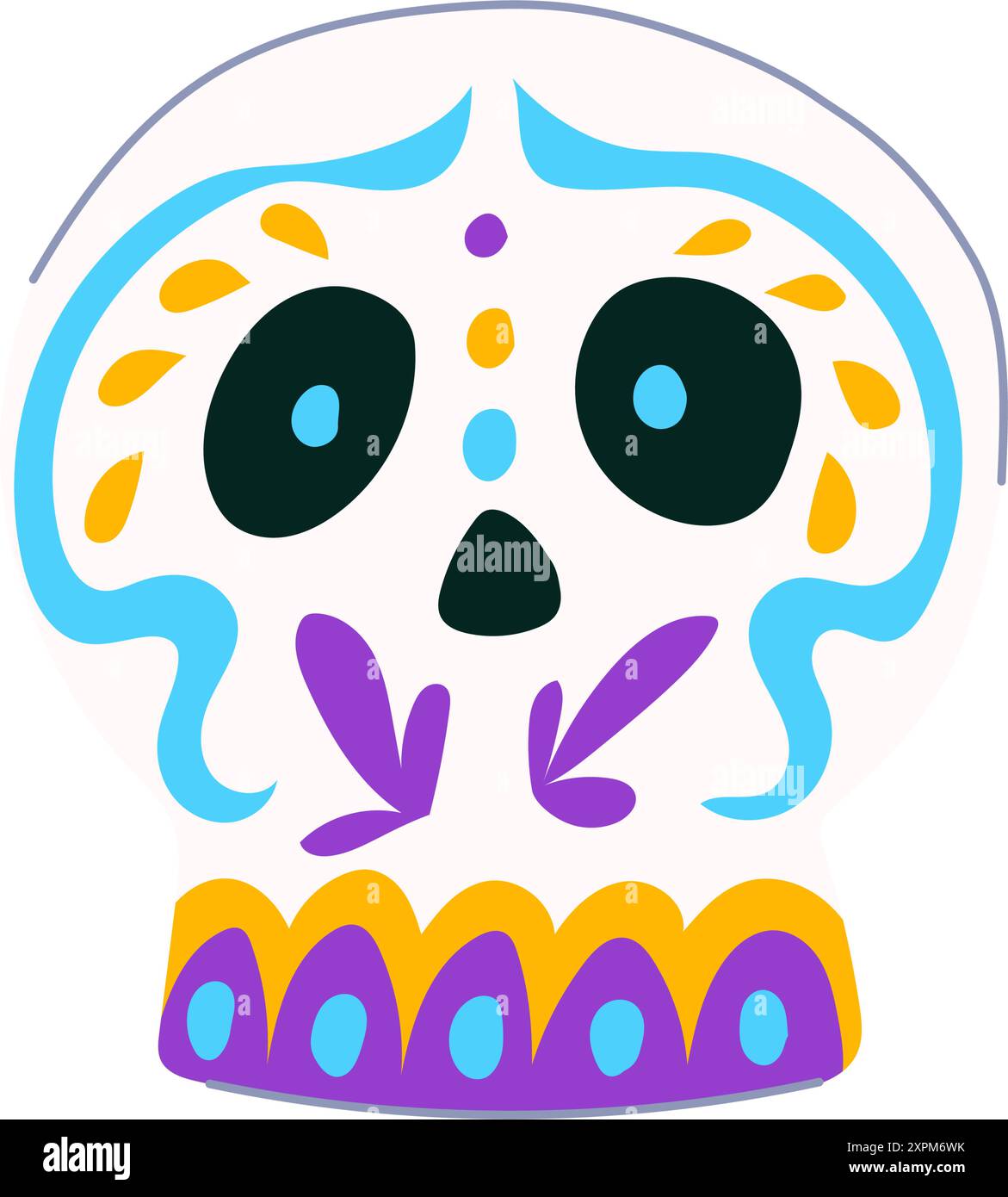 party dead day skull cartoon vector illustration Stock Vector Image ...