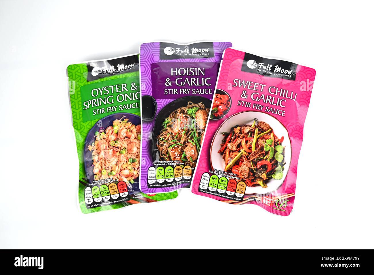 Full moon brand stir fry sauce sachets – Wales, UK – 02 August 2024 ...