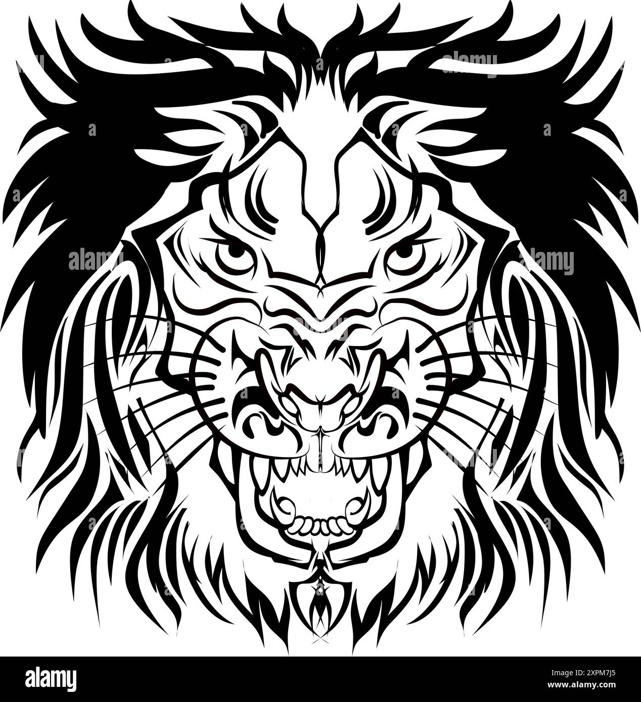 Lion image tattoo with white background. Perfect for icons, logos ...