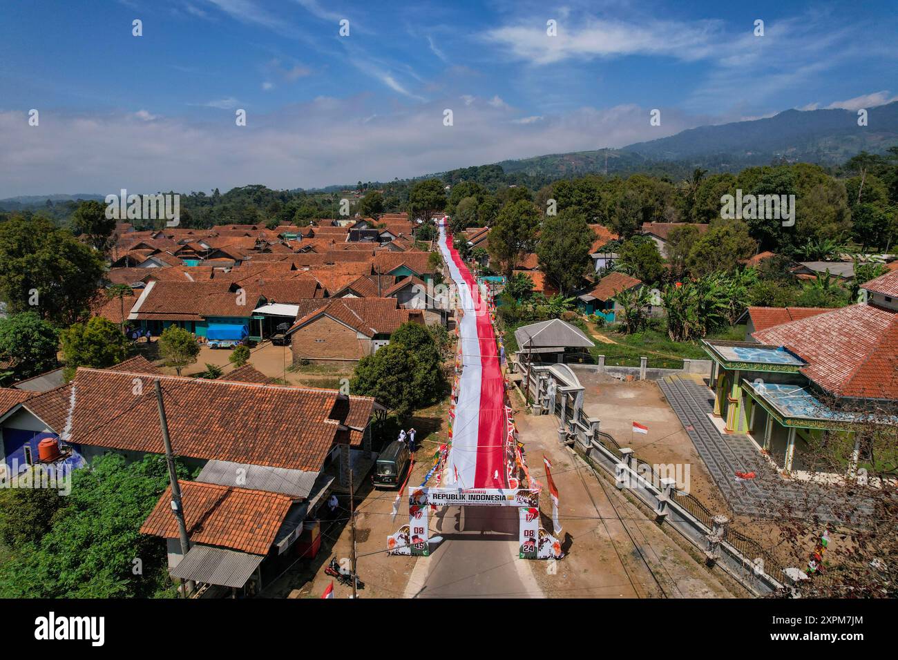 Majalengka, West Java, Indonesia. 7th Aug, 2024. Aerial view of one ...