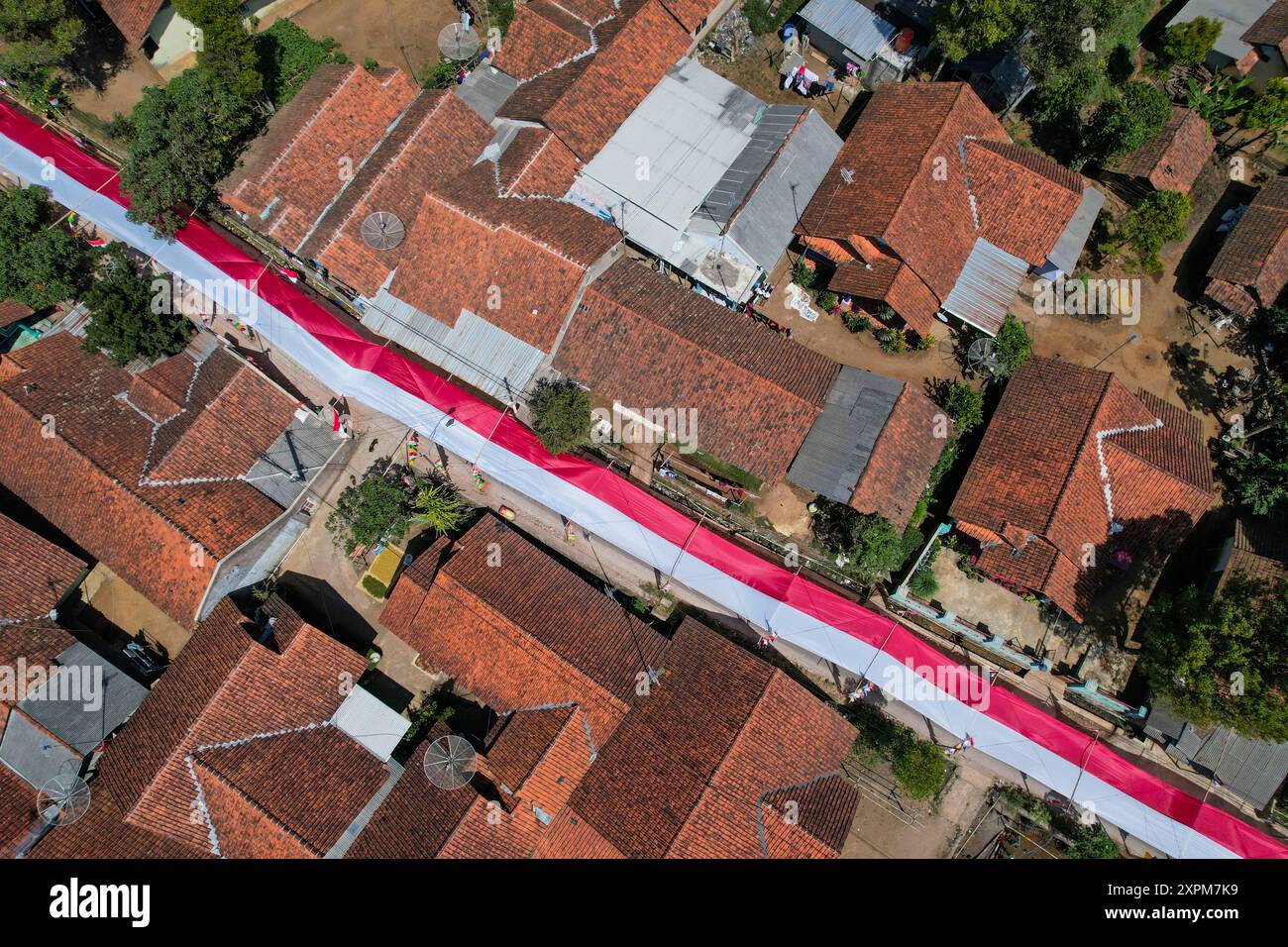 Majalengka, West Java, Indonesia. 7th Aug, 2024. Aerial view of one ...