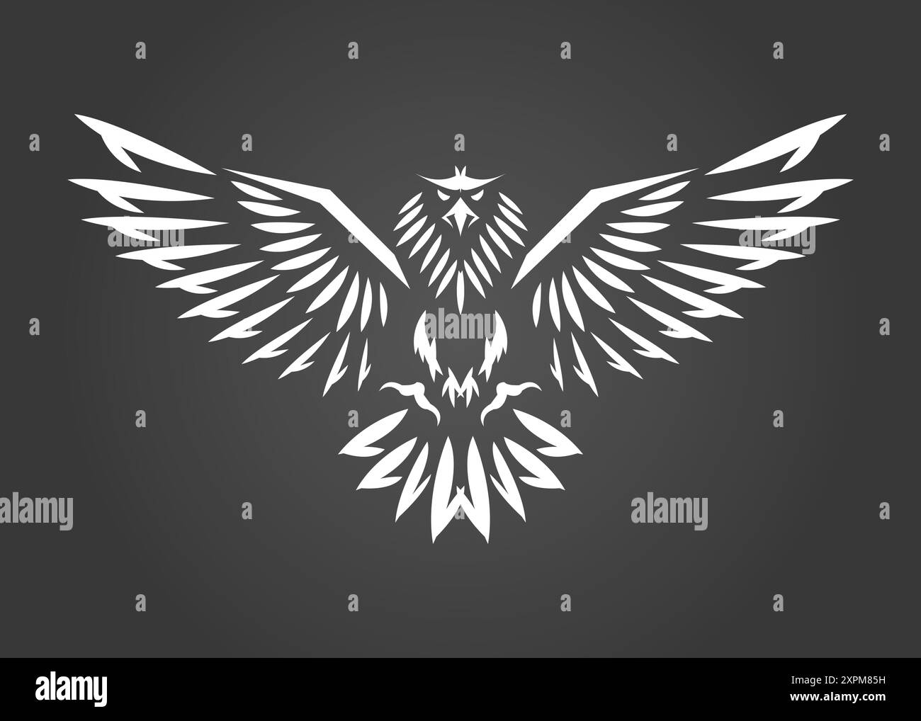 Eagle and wings logo, hawk or bird emblem, furious icon, brave, luxury ...