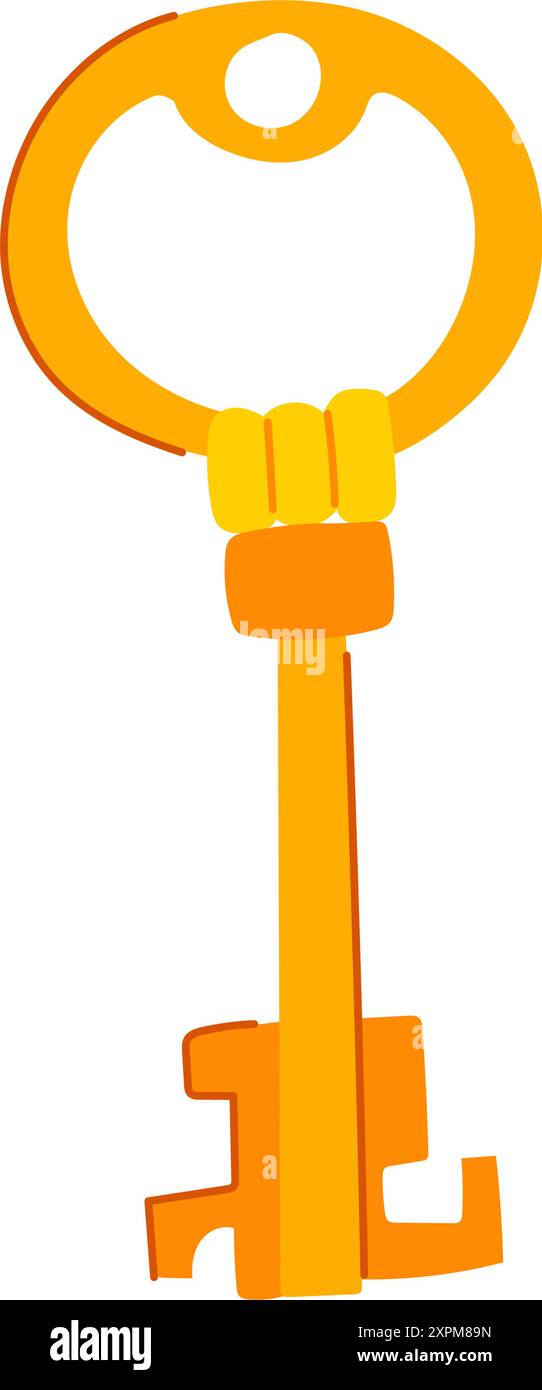 success golden key cartoon vector illustration Stock Vector Image & Art ...